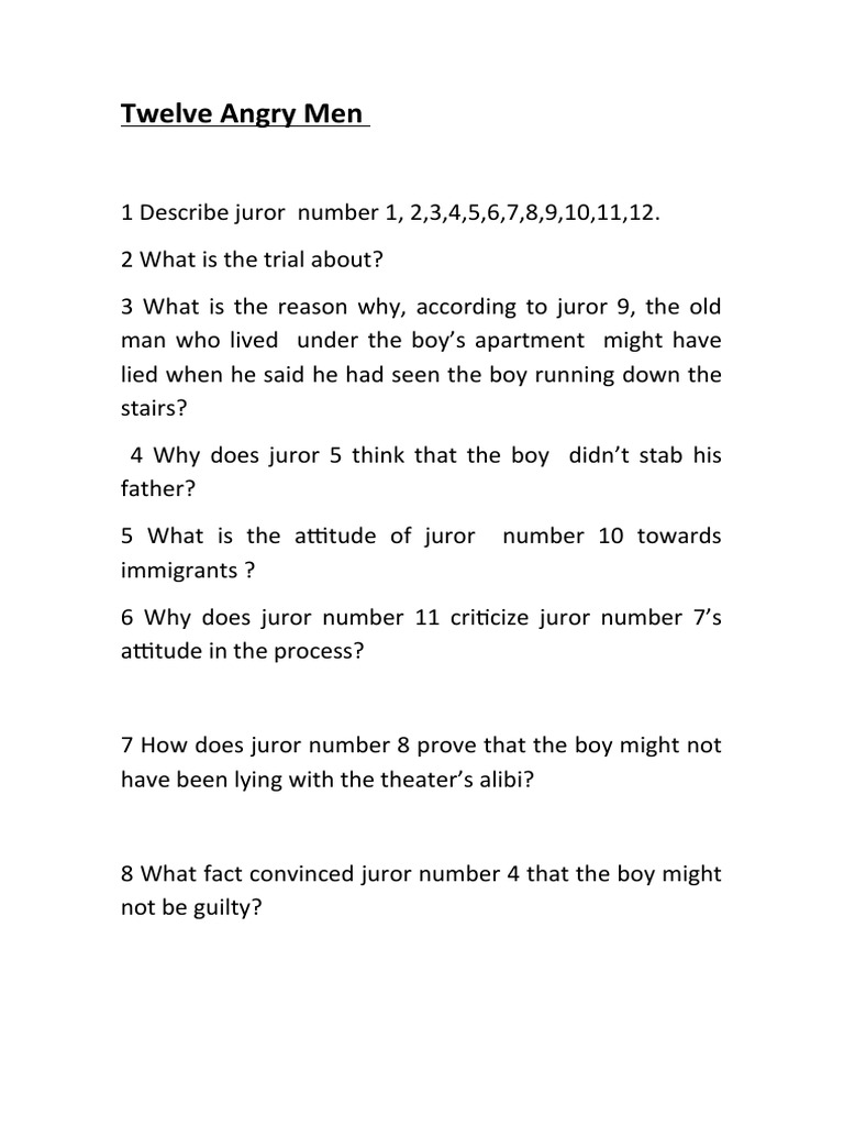 Twelve Angry Men: Juror Dynamics | PDF
