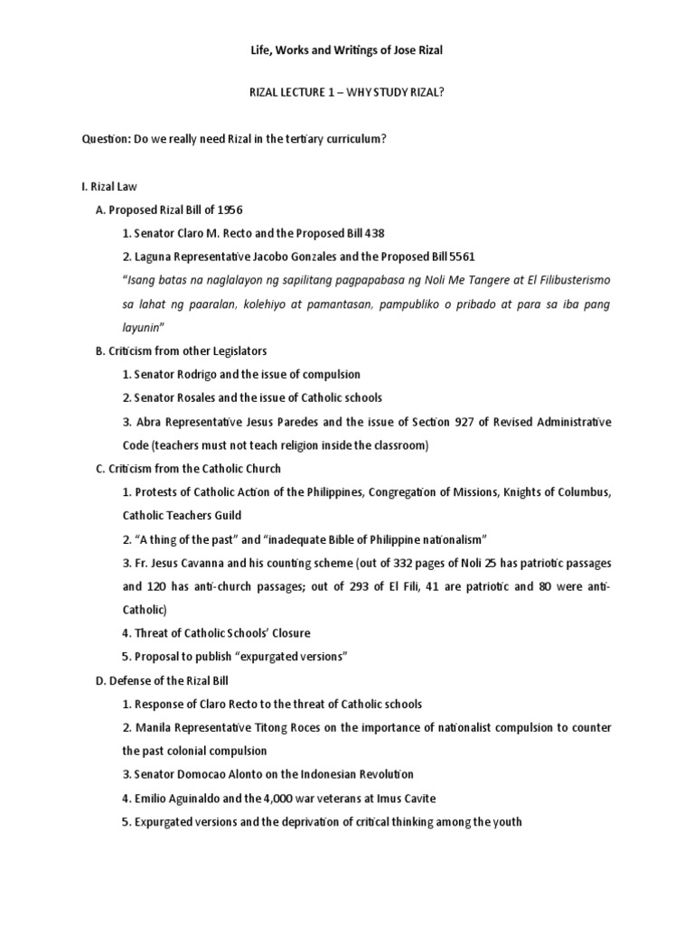 Rizal Lecture 1 Why Study Rizal | PDF | Philippines