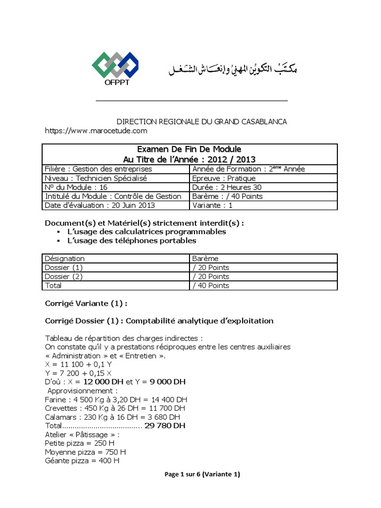 Corrigé EFM REGIONAL CG 13 V1 | PDF | Les sociétés | Comptabilité