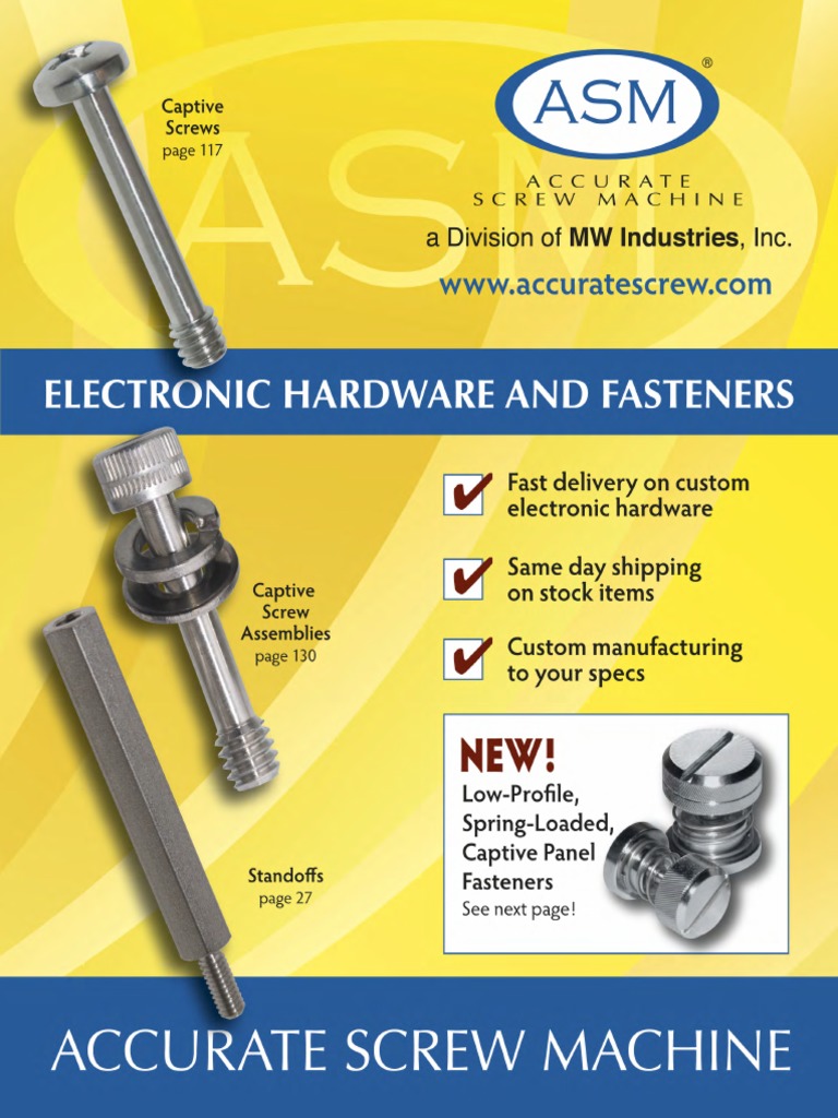 ASM2011LO Captured Screw Catalog | PDF | Screw | Tools