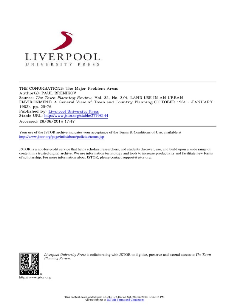 Conurbations: Key Urban Land Issues | PDF | Force | Labour Economics