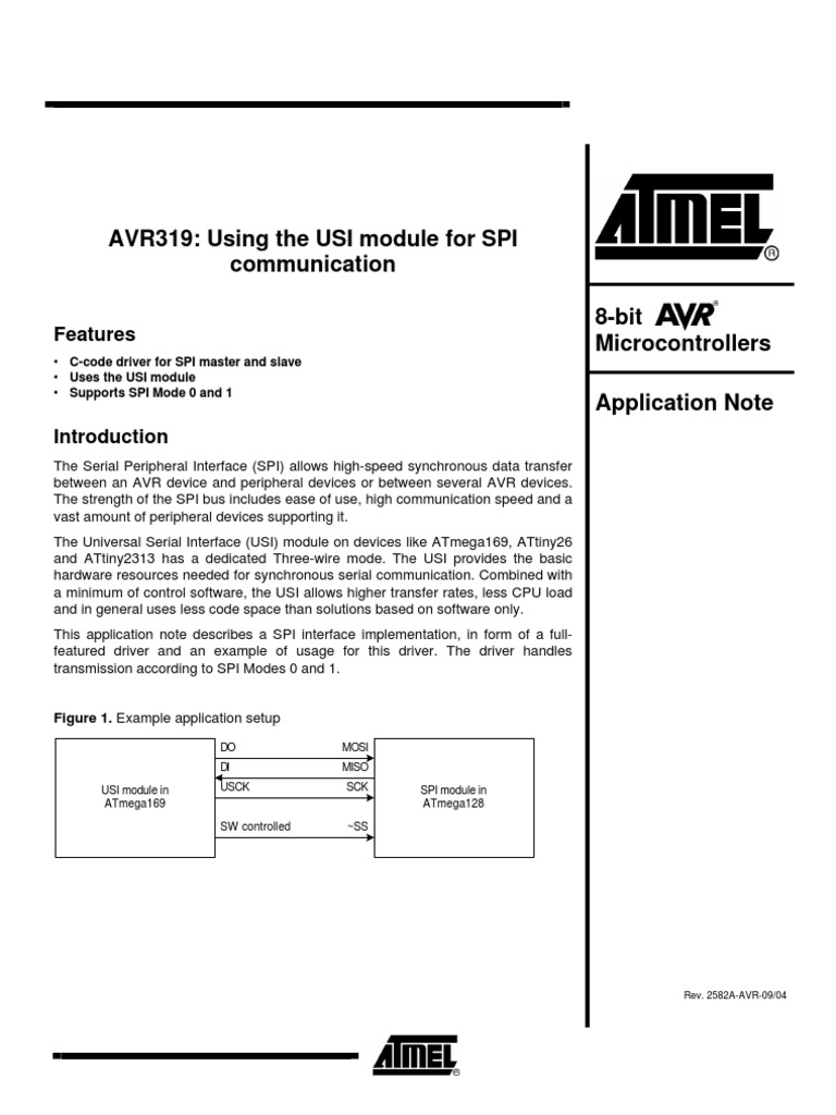 AVR319: Using The USI Module For SPI Communication: Features | PDF | Device Driver | Electronic ...