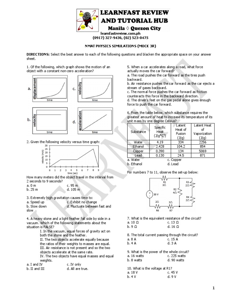 Mock 3R - Physics - Q | PDF | Acceleration | Weight