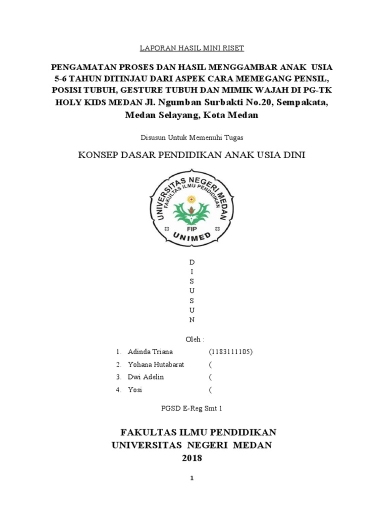 Laporan Hasil Mini Riset Paud | PDF
