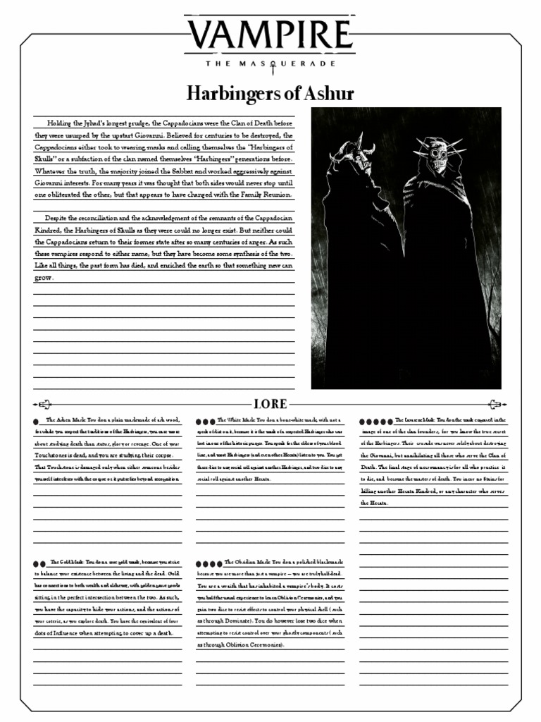 Loresheet Harbingers | PDF