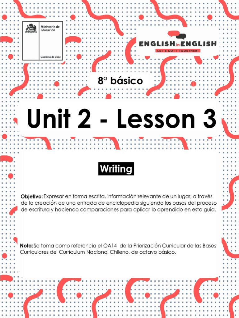 G8 - Unit 2 Lesson 3 - Writing | PDF