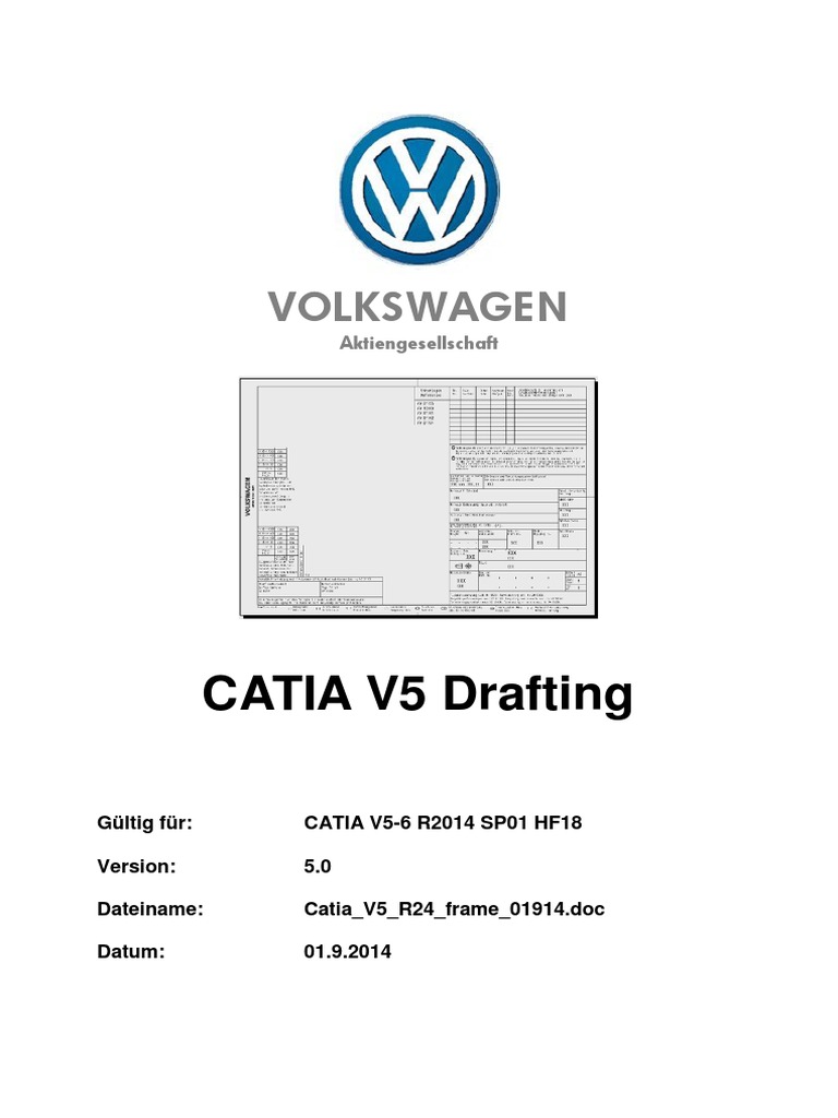 CATIA V5 Drafting Guide for Volkswagen | PDF | System Software | Software
