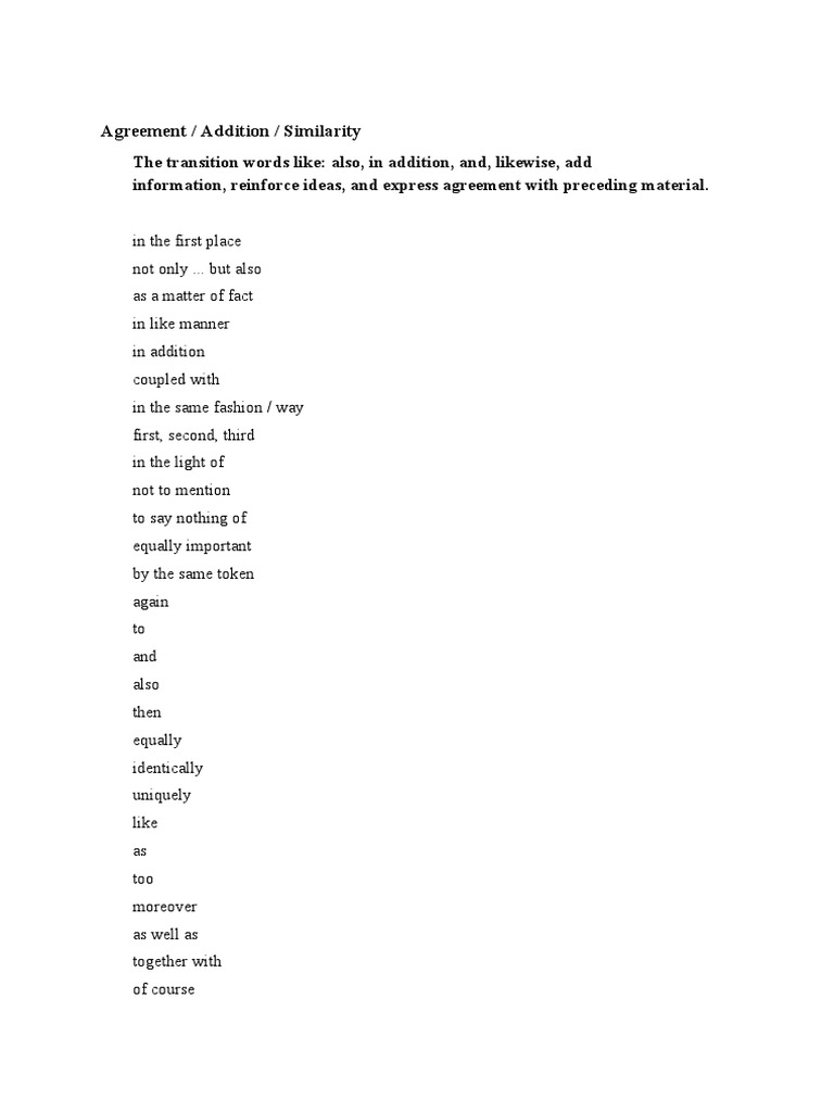 A Comprehensive Guide to Transition Words and Phrases for Improving ...