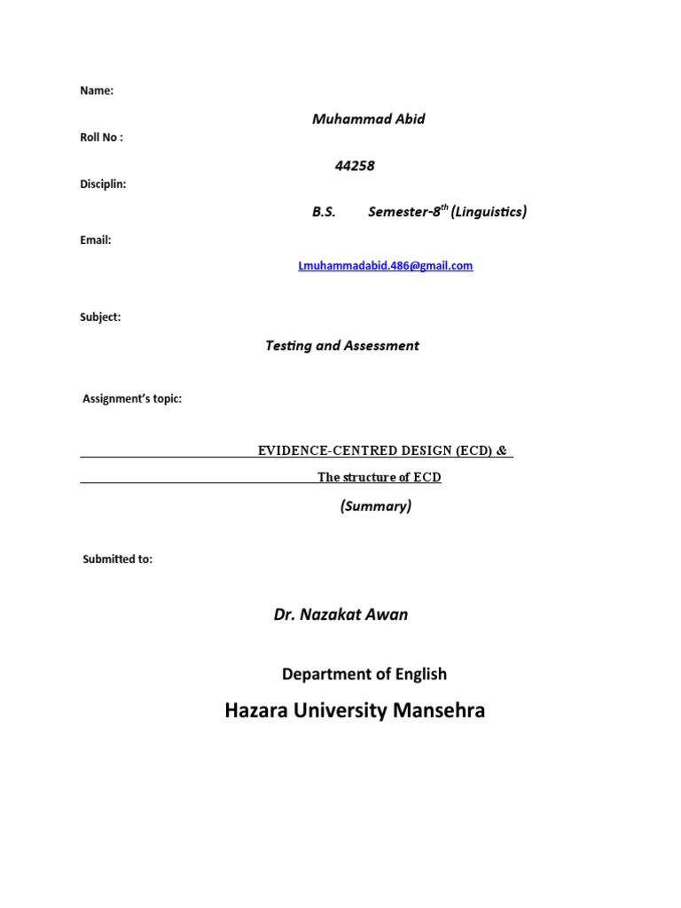 ECD Testing and Assessment | PDF | Test (Assessment) | Educational ...