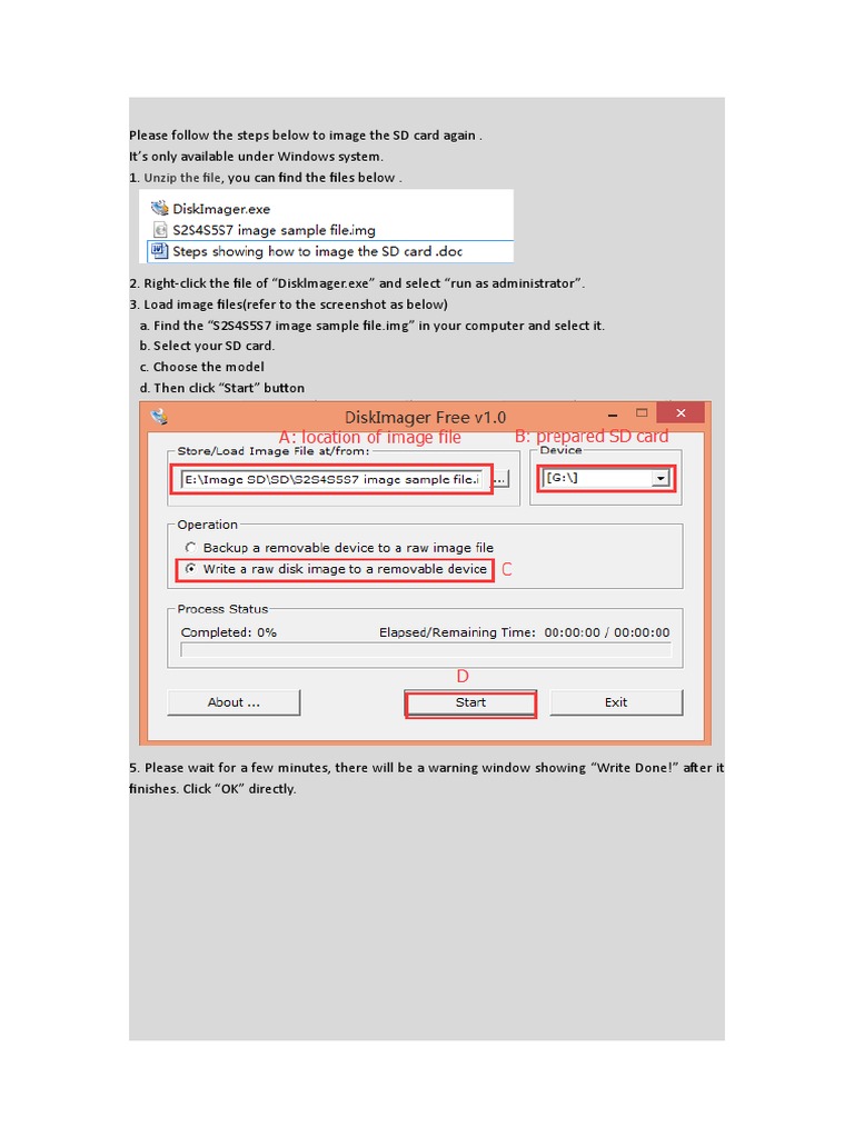 Steps Showing How To Image The SD Card | PDF