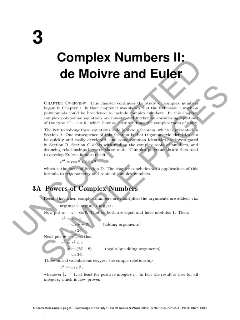 E2Y12 Ch3 Complex Numbers IIWEB | PDF | Complex Number | Trigonometric Functions