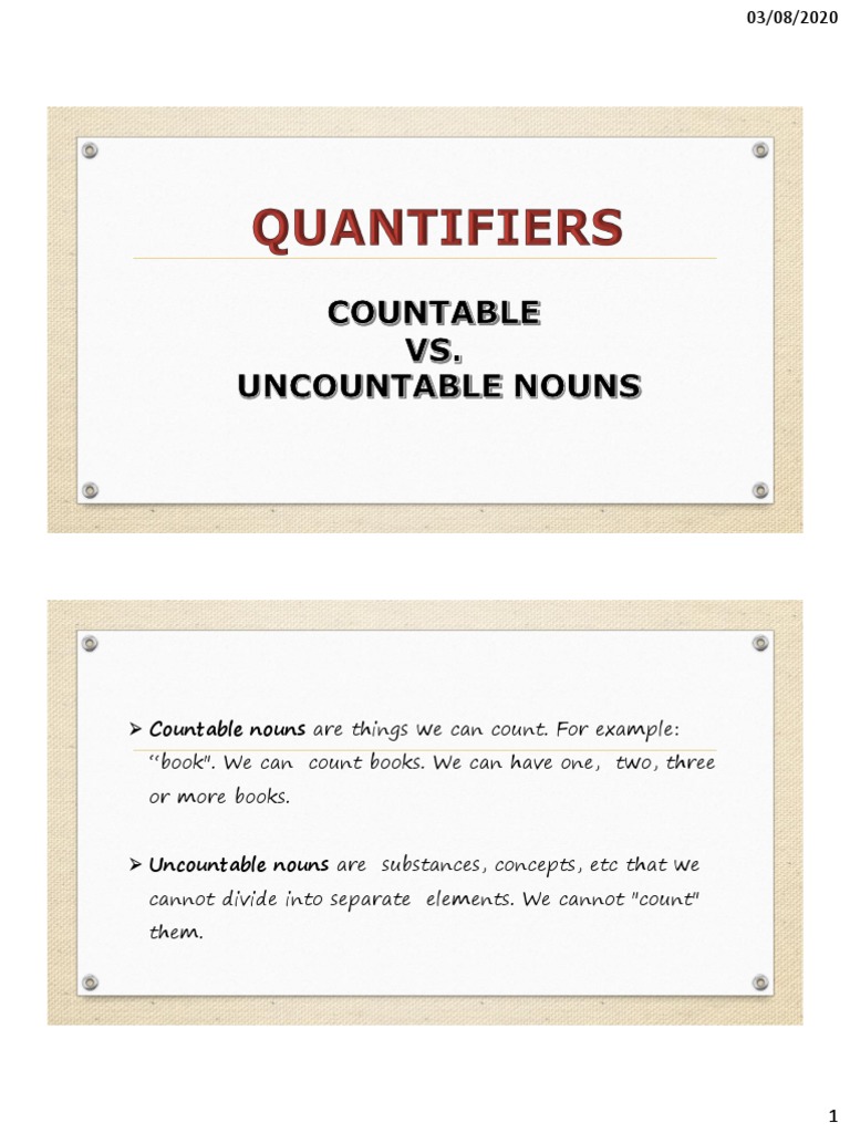 Quantifiers | PDF | Noun | Grammatical Number