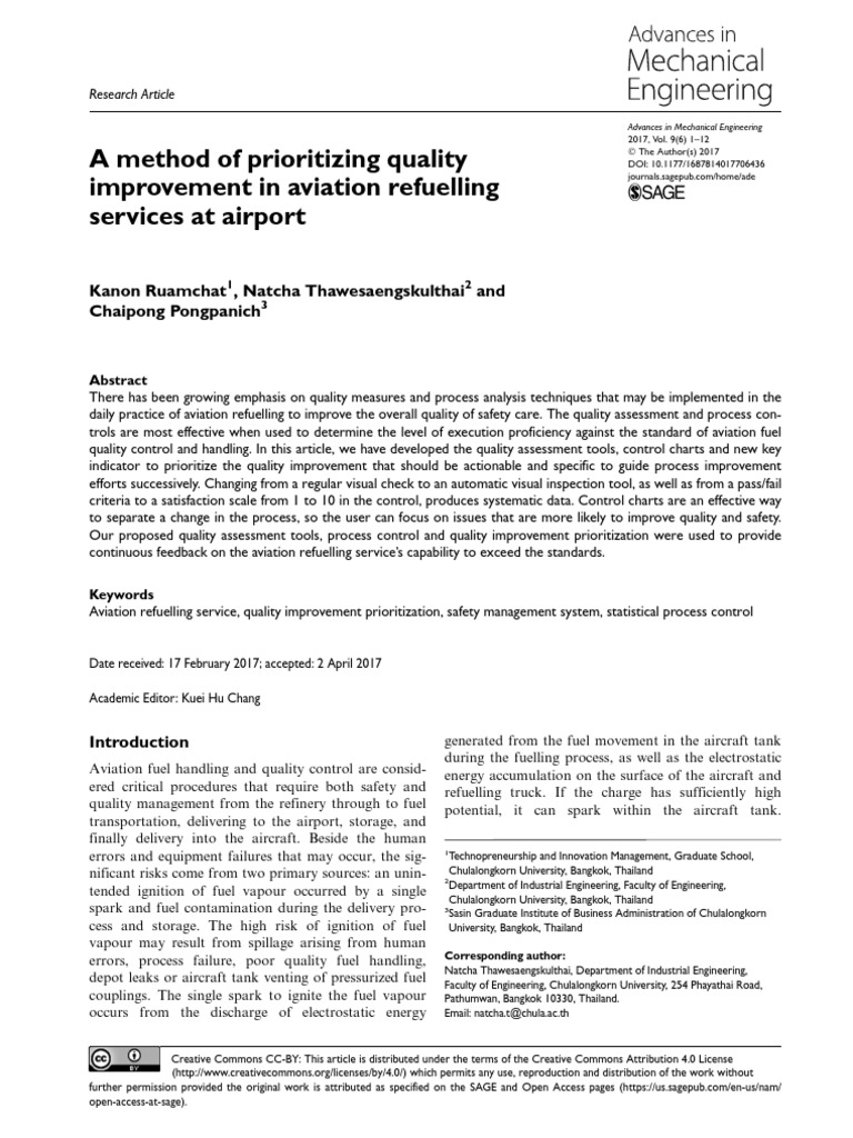 Prioritizing Quality Improvement in Aviation Fueling Services Through ...