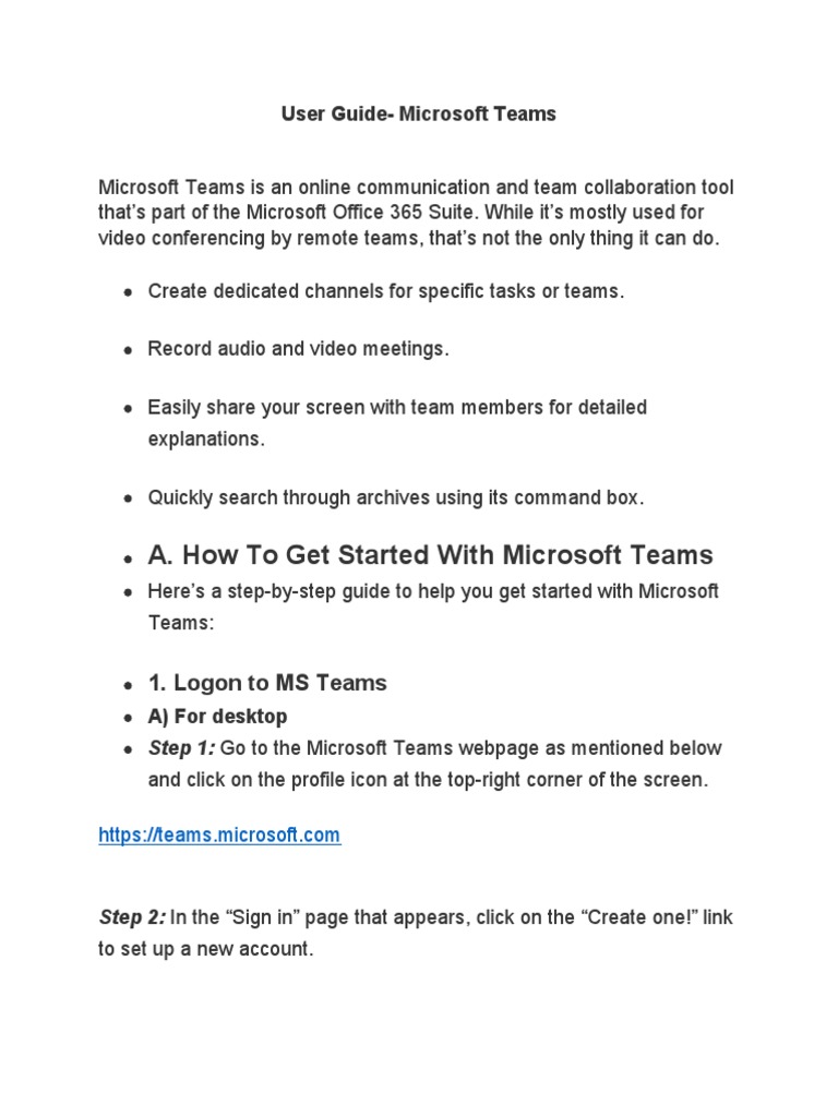 Microsoft Teams User Guide 2020 | PDF | Button (Computing) | Office 365