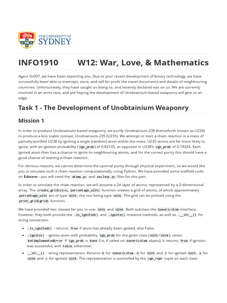 INFO1910 Week 12 - War, Love, & Mathematics | PDF | Subroutine ...