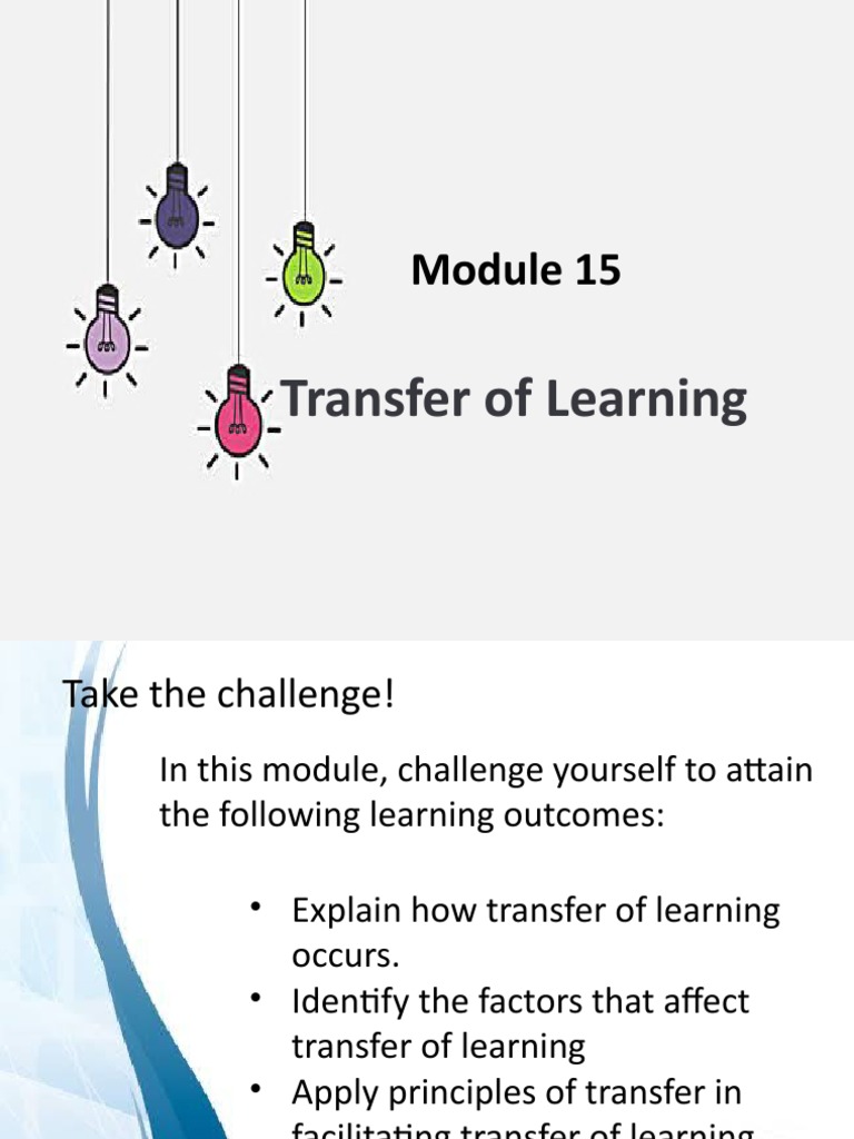 Understanding Transfer of Learning | PDF | Learning | Pedagogy