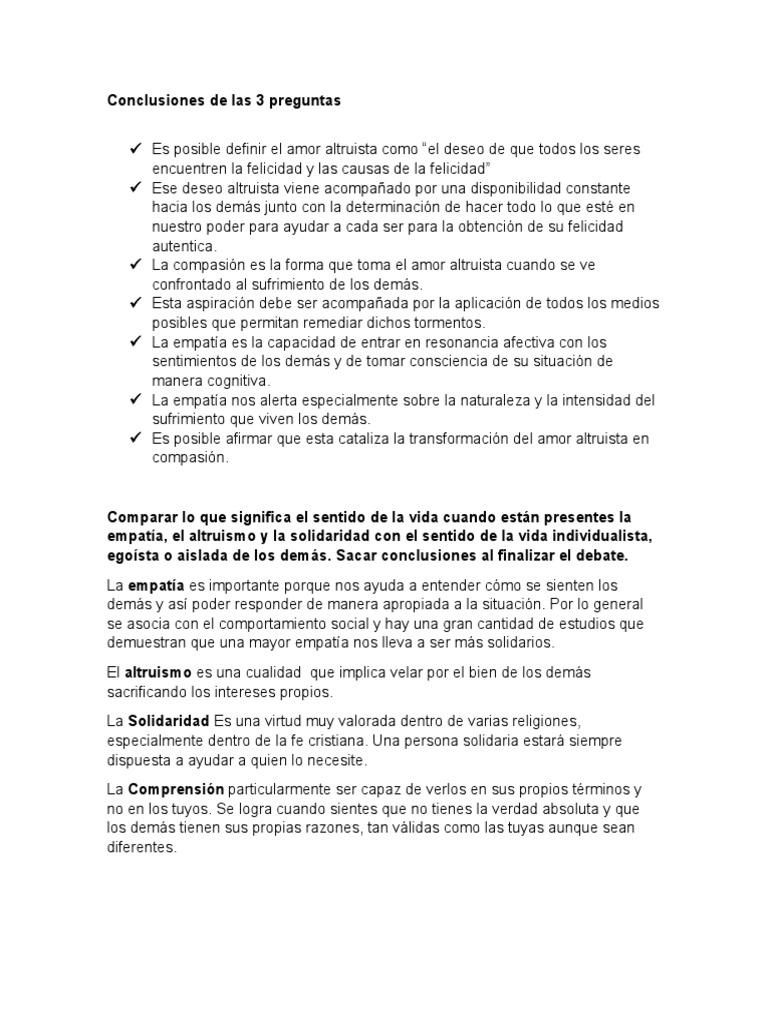 Definición del amor altruista | PDF | Altruismo | Empatía