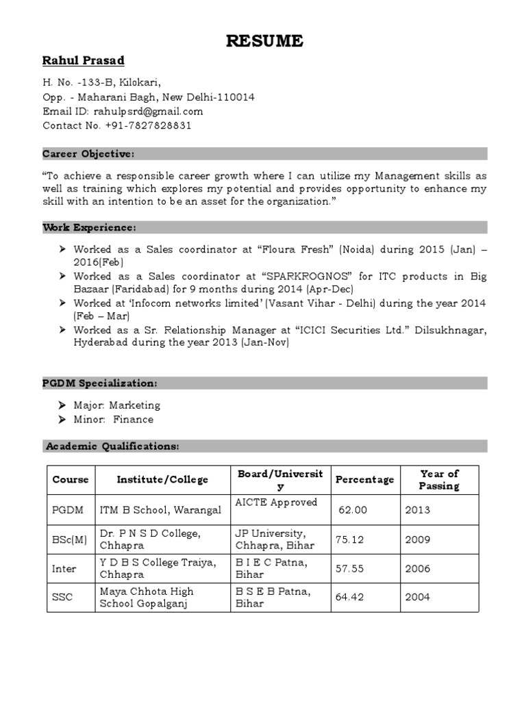 Rahul Resume | PDF | Business
