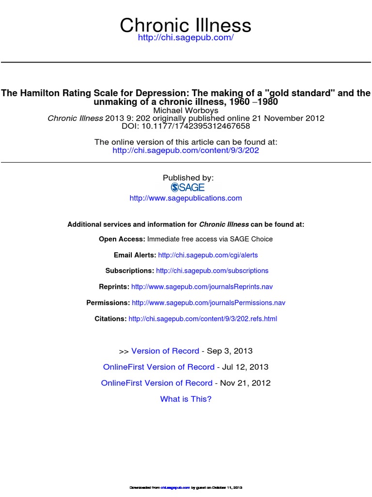 The Hamilton Rating Scale For Depression The Makin | Download Free PDF ...