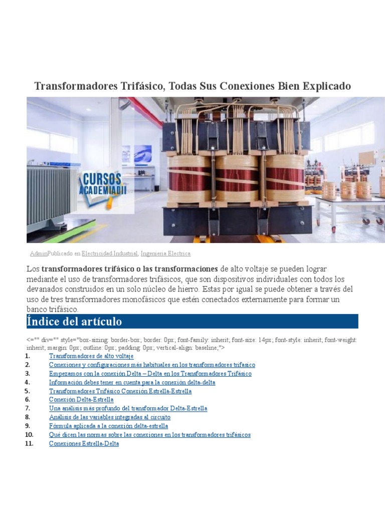 Transformadores Trifásico | PDF | Transformador | Corriente eléctrica Transformadores Trifásico | PDF | Transformador | Corriente eléctrica