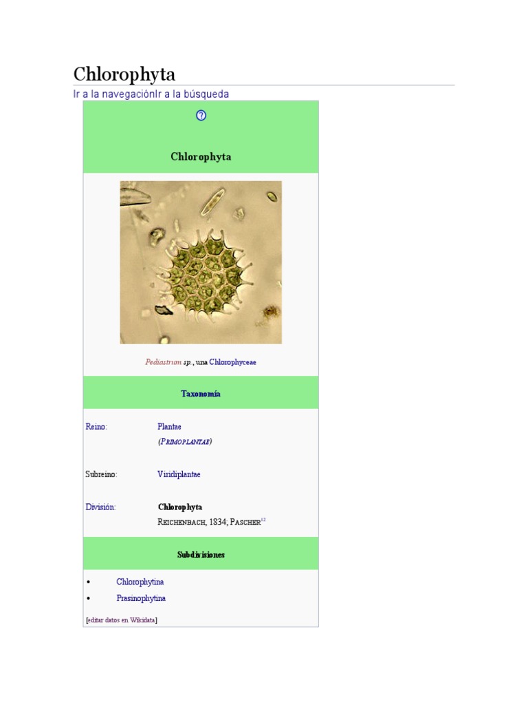 Chlorophyta | PDF
