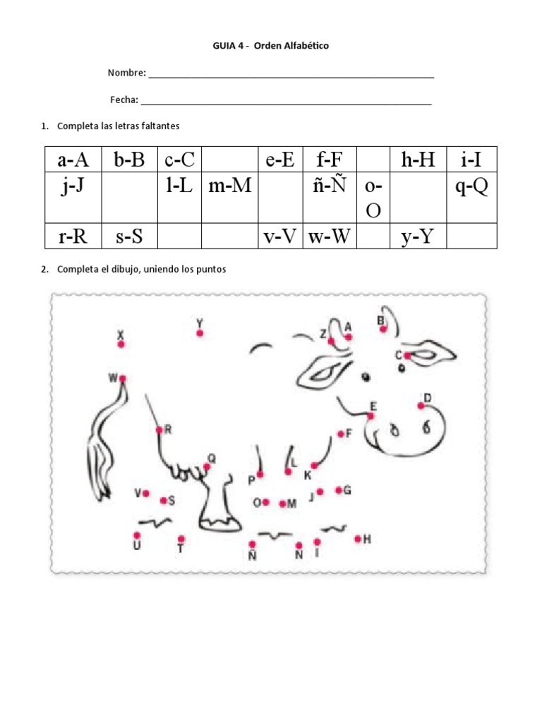 Actividades de Orden Alfabético para Niños | PDF