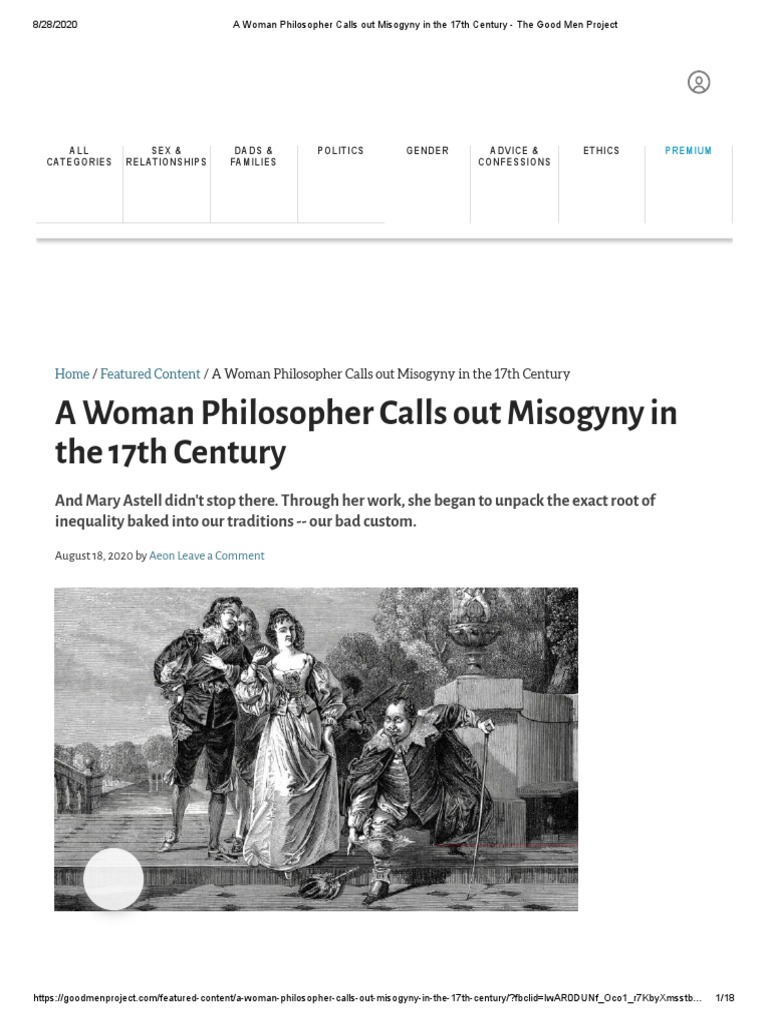 A Woman Philosopher Calls Out Misogyny in The 17th Century - The Good Men Project | PDF ...