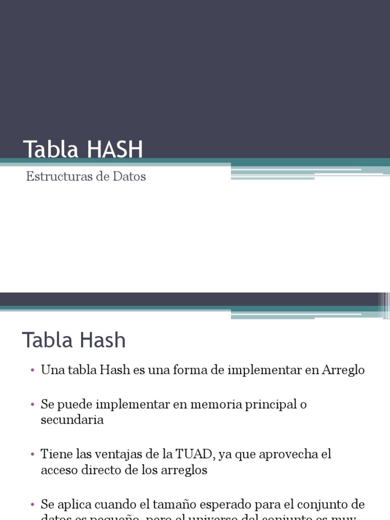 Tablas HASH | PDF | Algoritmos | Algoritmos y Estructuras de Datos