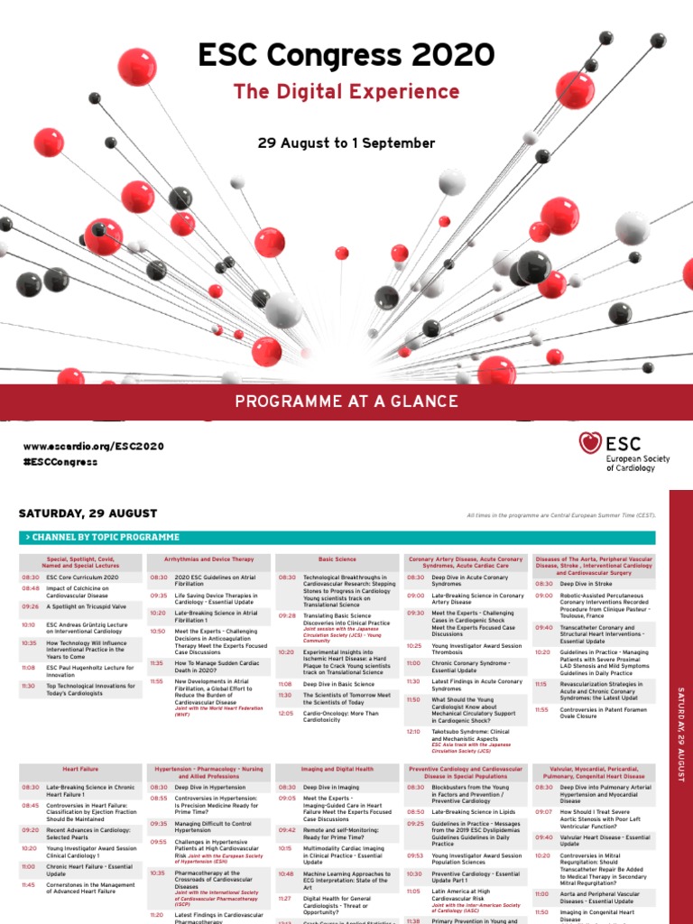 ESC Congress 2020 Programme Overview | PDF | Cardiology | Myocardial ...