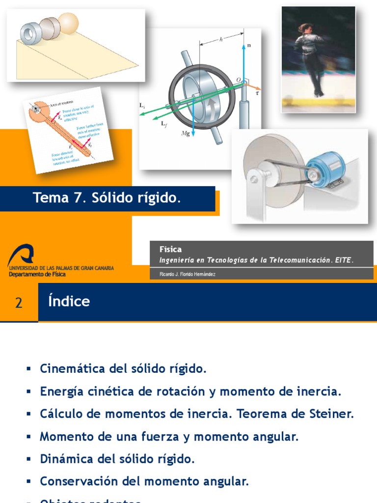 Tema 7 (Sólido Rígido) | PDF | Rotación | Momento angular