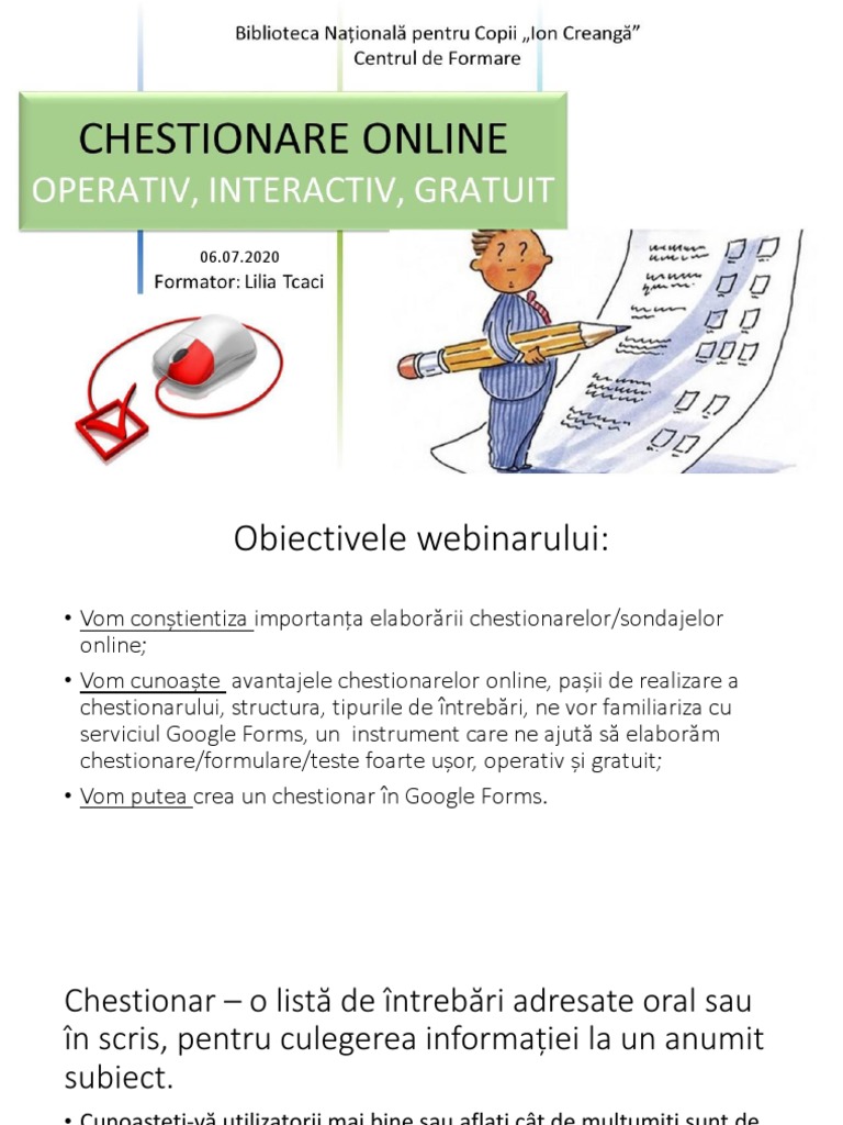 Tutorial - Chestionare Online | PDF