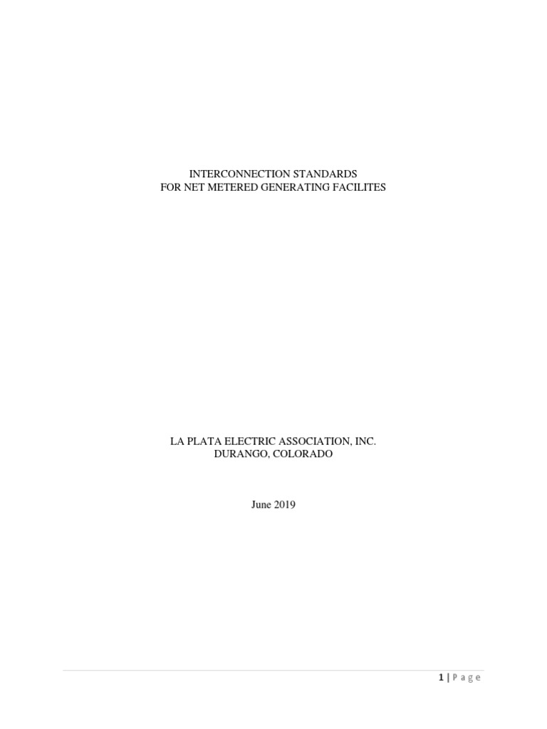 Interconnection Standards For Net Metered Generating Facilites | PDF ...