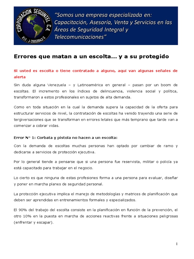 Errores Que Matan Un Escolta | PDF | Aprendizaje | Violencia Errores Que Matan Un Escolta | PDF | Aprendizaje | Violencia