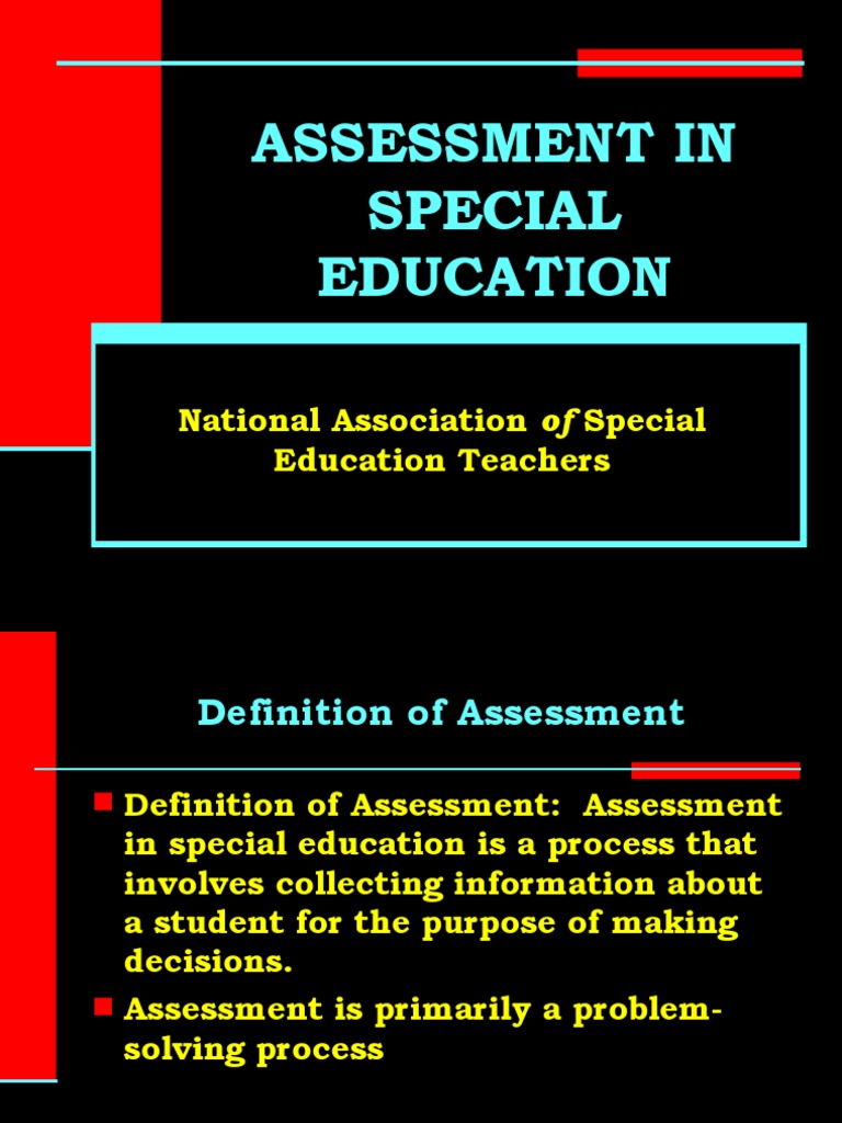 Assessment in Special Education | PDF | Individualized Education ...
