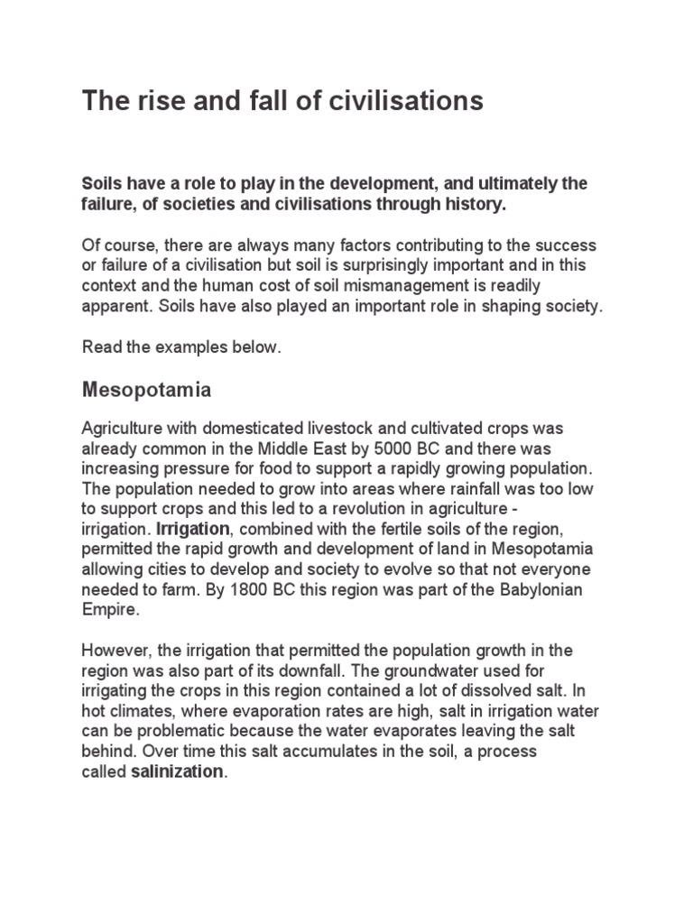 Soil's Impact on Civilisation Collapse | PDF | Agriculture | Soil