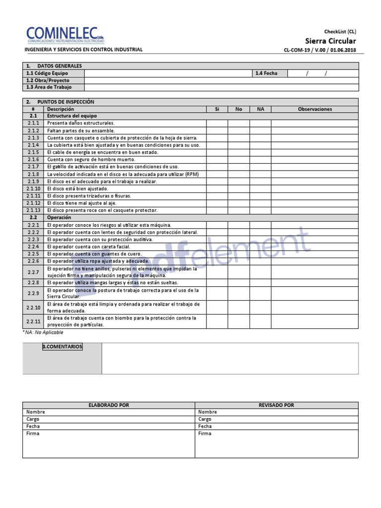 CheckList Sierra Circular PDF | PDF | Informática y tecnología de la ...