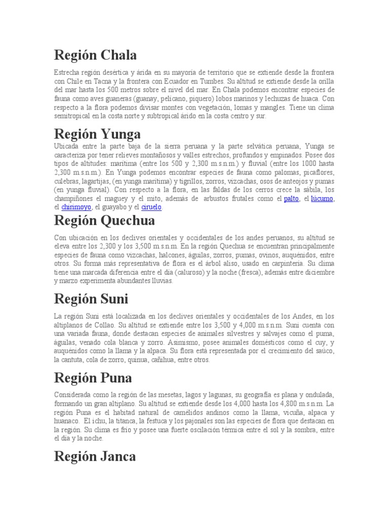 Región Chala | PDF | Naturaleza