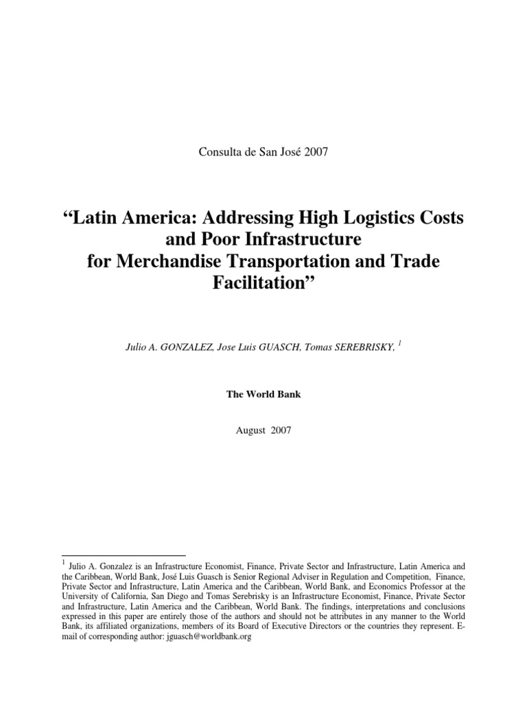 Latin America: Addressing High Logistics Costs and Poor Infrastructure ...