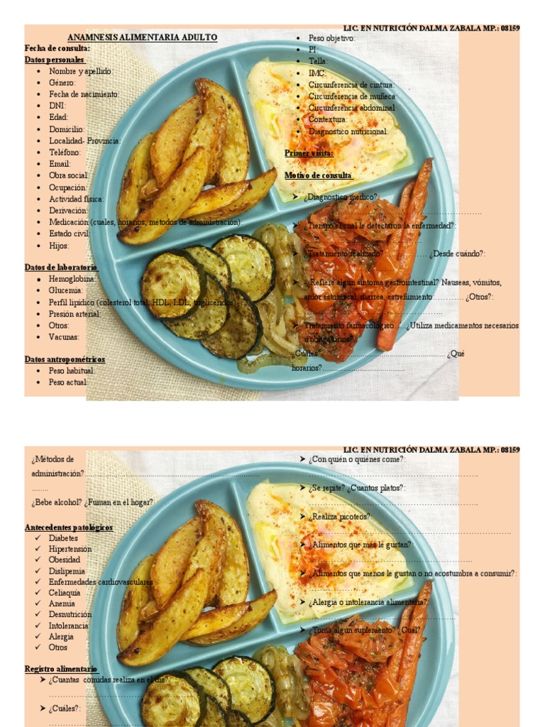 Anamnesis Alimentaria Adulto-1 | PDF | Enfermedades y trastornos ... Anamnesis Alimentaria Adulto-1 | PDF | Enfermedades y trastornos ...