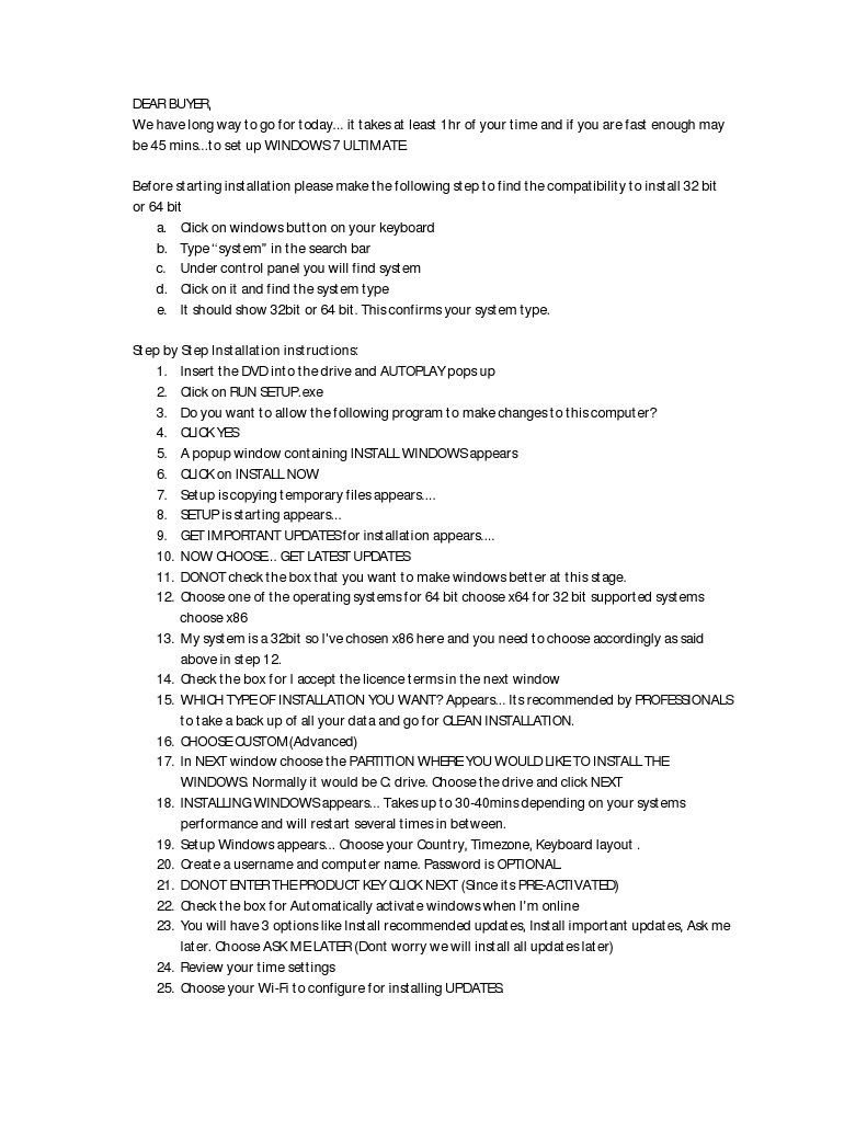 Step-by-Step Windows 7 Installation Guide | PDF | 64 Bit Computing ...