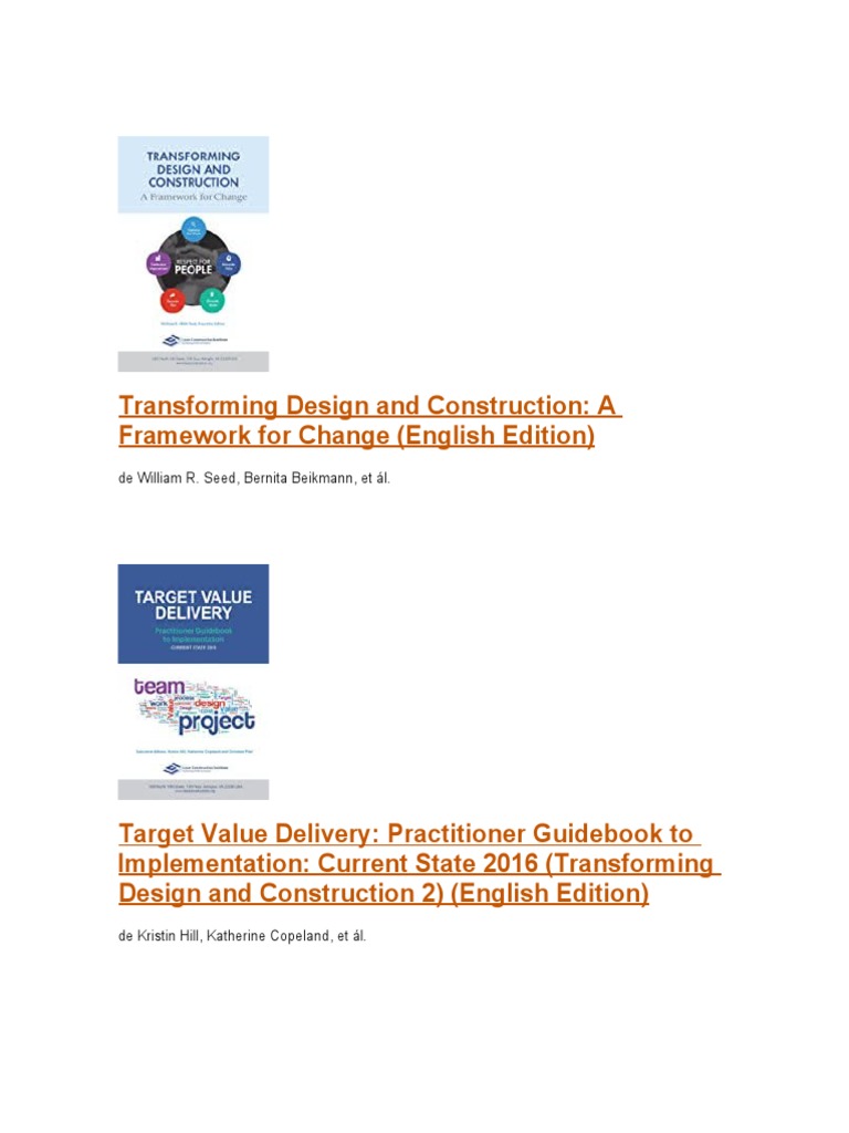 Transforming Design and Construction: A Framework For Change (English ...