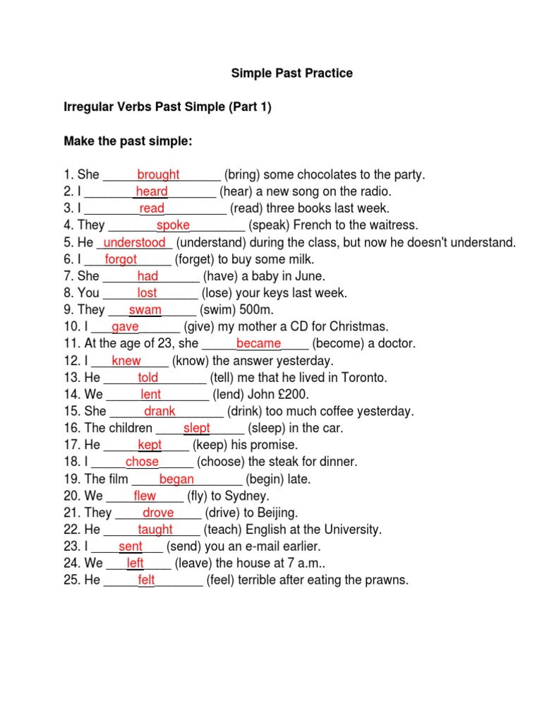 Simple Past Practice | PDF