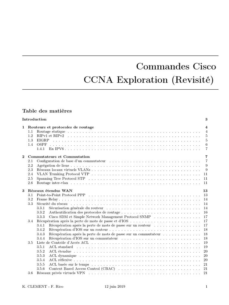 Lexique de Commandes Cisco PDF | PDF | I Pv6 | Protocoles Internet