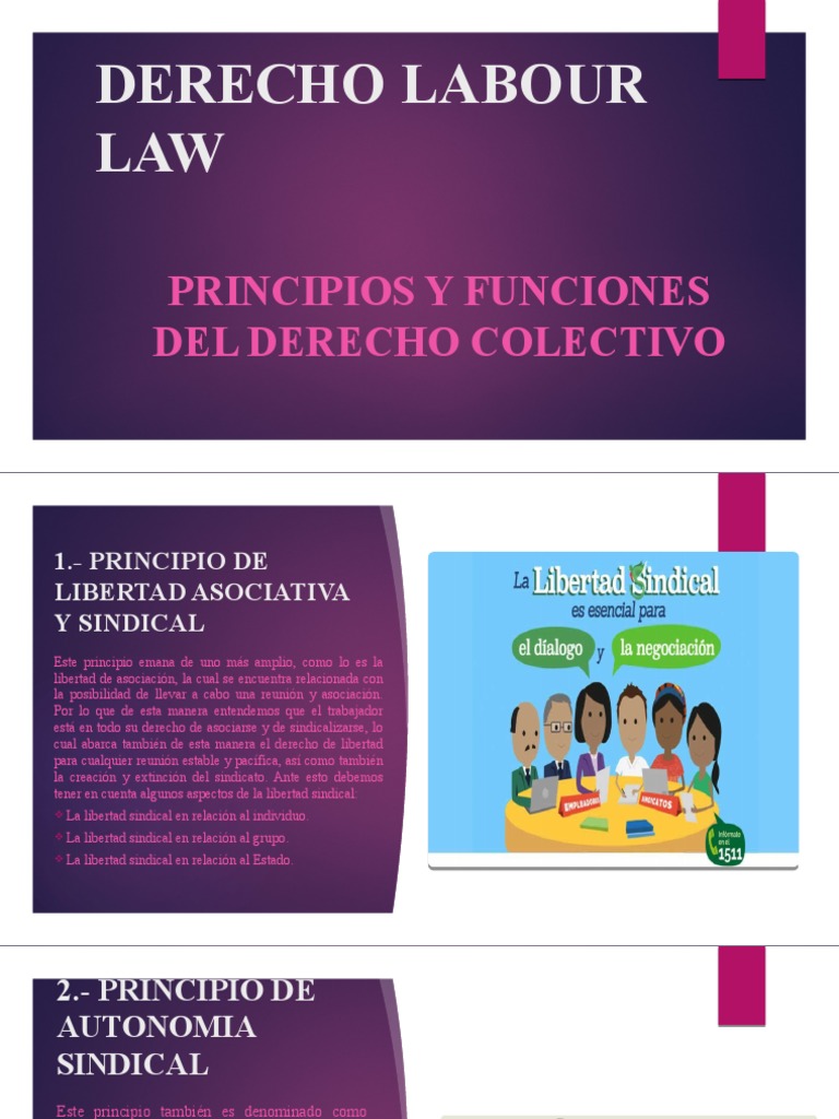 Derecho Labour Law Principios Pdf Sindicato La Negociación Colectiva