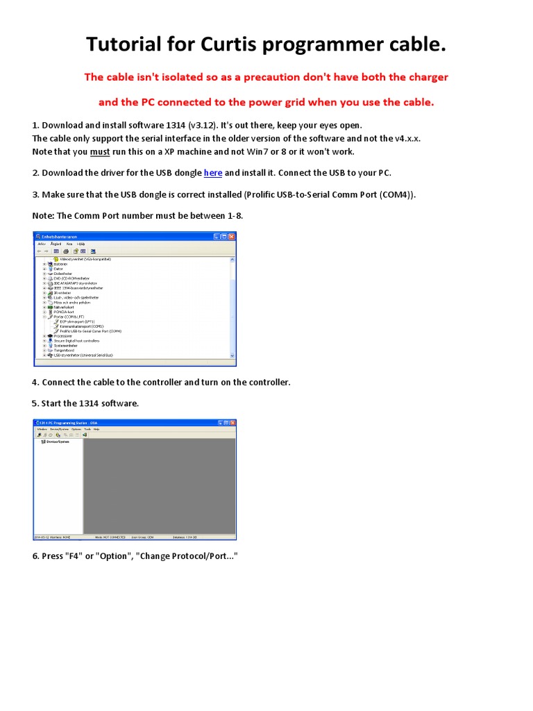 Tutorial For Curtis Programmer Cable | PDF