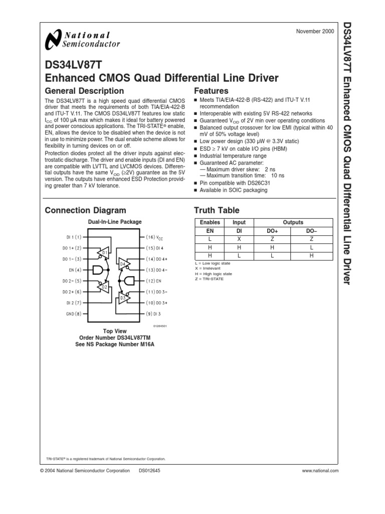Ds 34 LV 87 | PDF | Cmos | Electrical Engineering