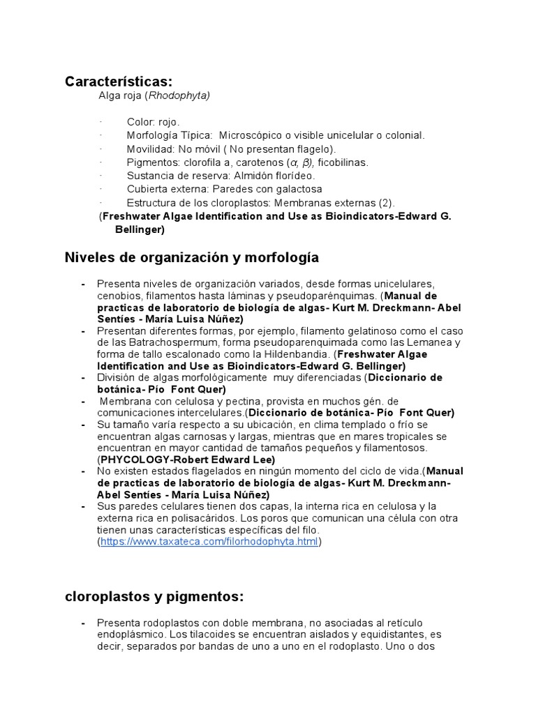 Características y usos de las algas rojas | PDF | Algas | Cloroplasto