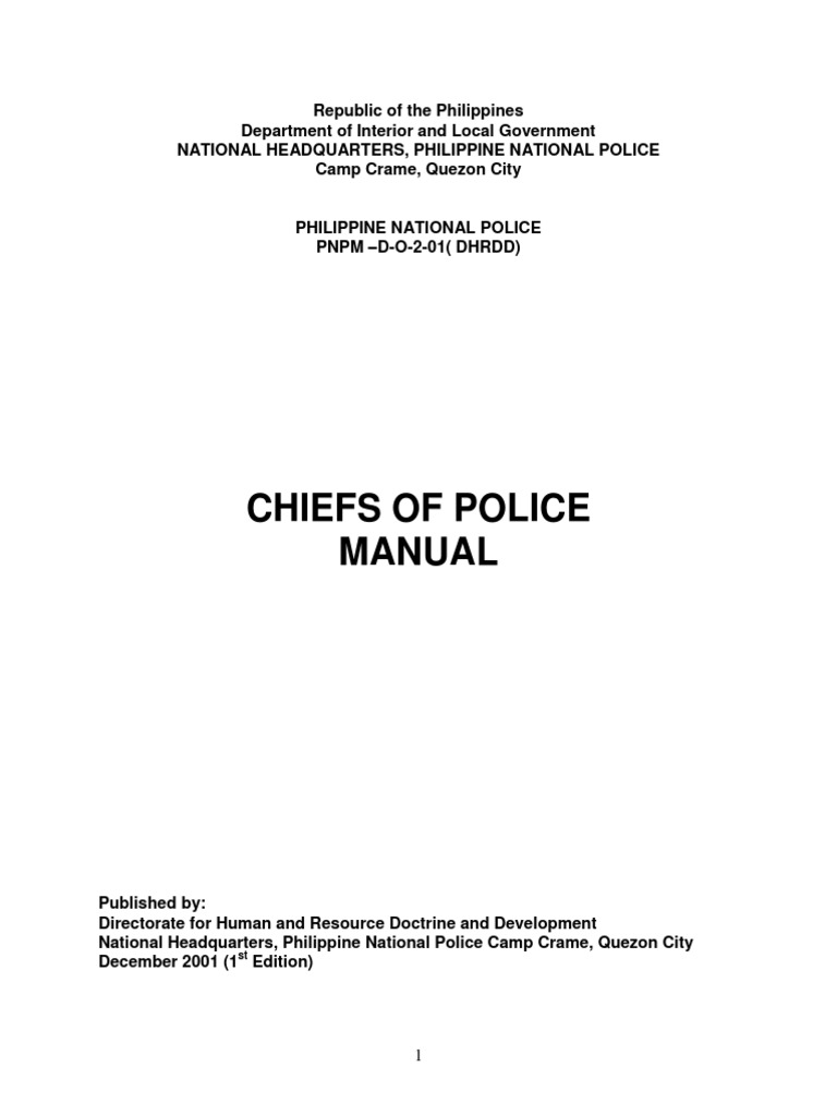 Chief of Police COP Manual PDF | PDF | Police | Crime & Violence