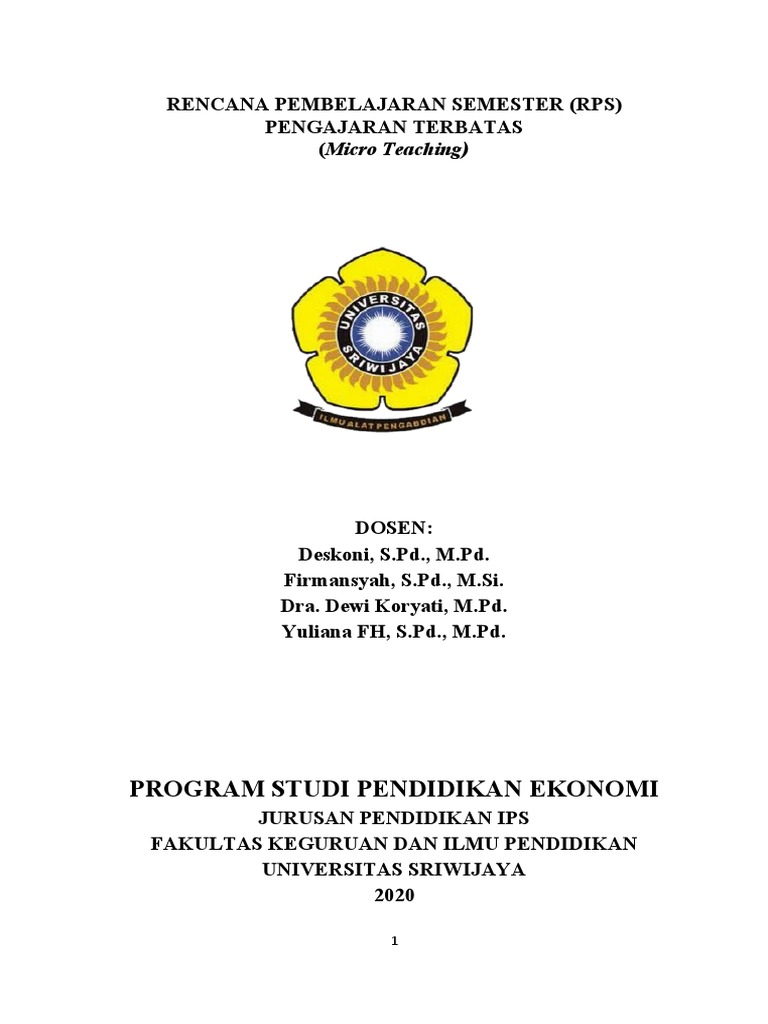RPS Pengajaran Terbatas (Micro Teaching) | PDF