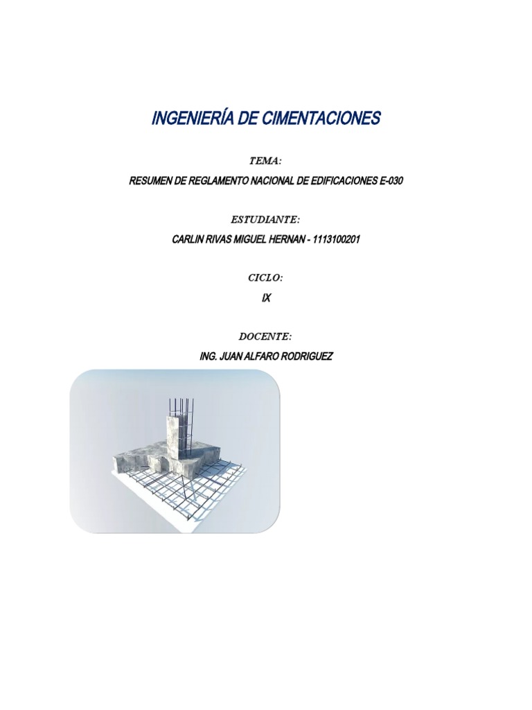 Resumen Norma Técnica E-030 | PDF | Fundación (Ingeniería) | Hormigón